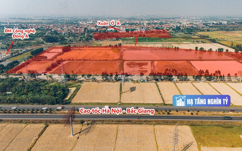 Toàn cảnh khu vực chuẩn bị xây cơ sở 2 trị giá 1.300 tỷ của trường đại ...